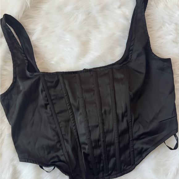 Missguided | Tops | Missguided Black Satin Shapewear Corset | Poshmark